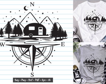 Camping Compass Svg, Outdoor Scene Camping Svg, Outdoor Svg, Camping ...