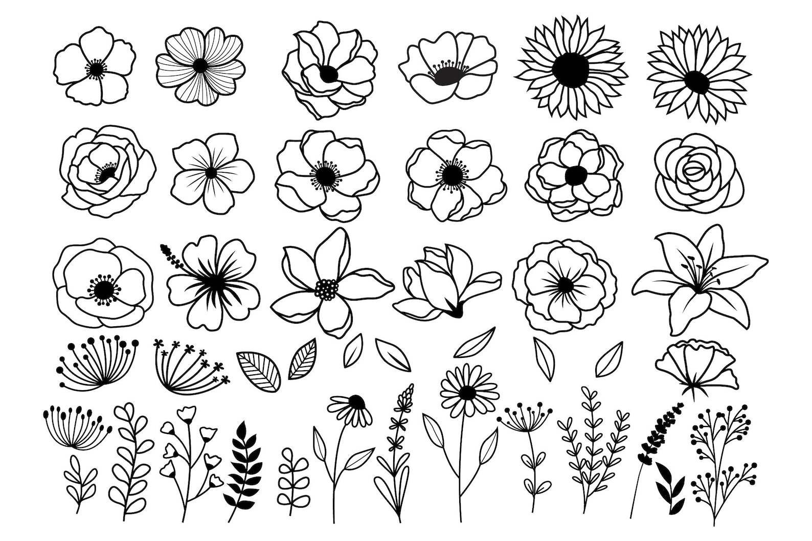 42 Fleur Svg Bouquet de fleurs Svg Fleur sauvage Svg Fleurs | Etsy France