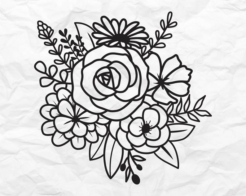 Floral Svg Floral Bouquet Svg Floral Decoration Floral - Etsy