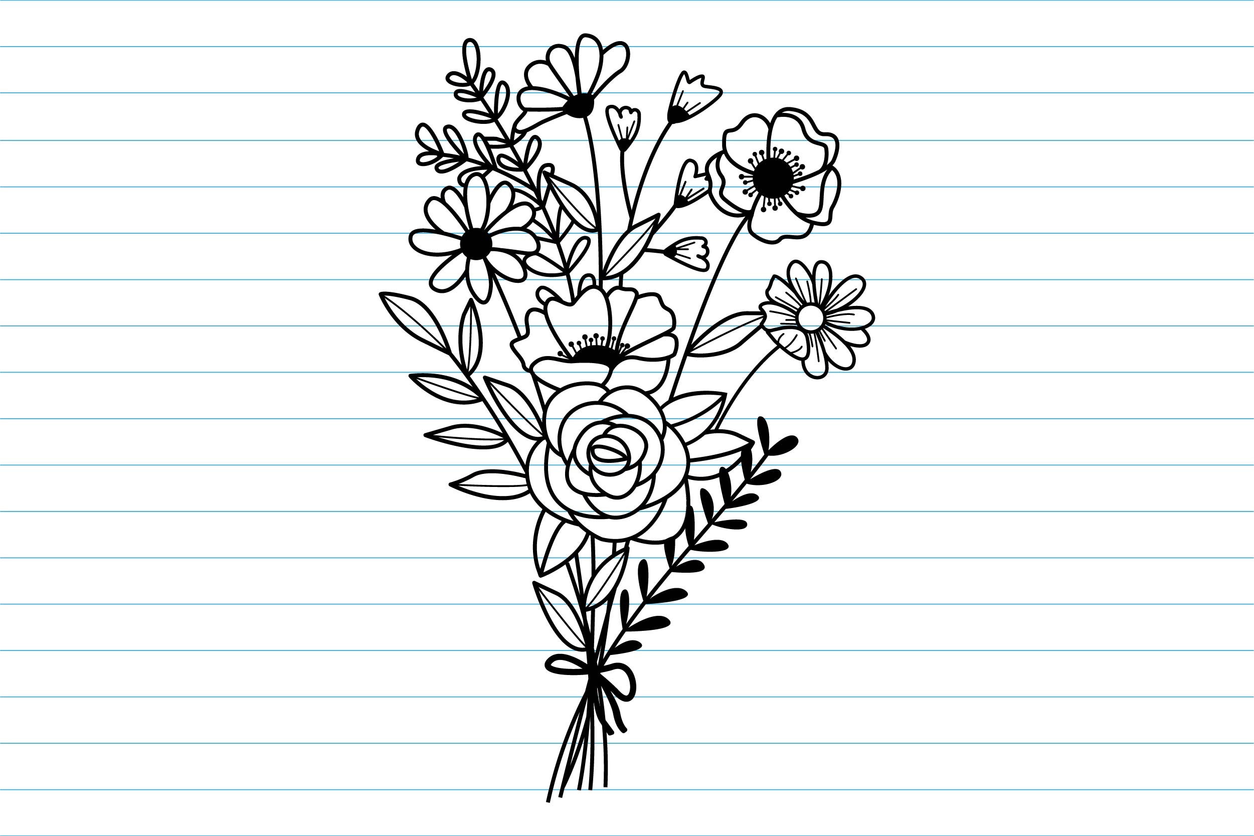 Flower Bouquet Svg Flower Svg Svg Flower Wedding Svg - Etsy UK