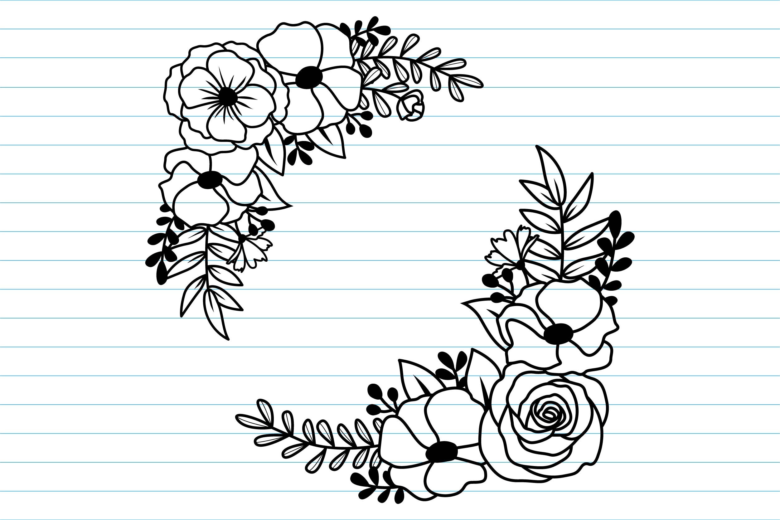 Flower Corner Svg Flower Svg Flower Border Svg Flower - Etsy