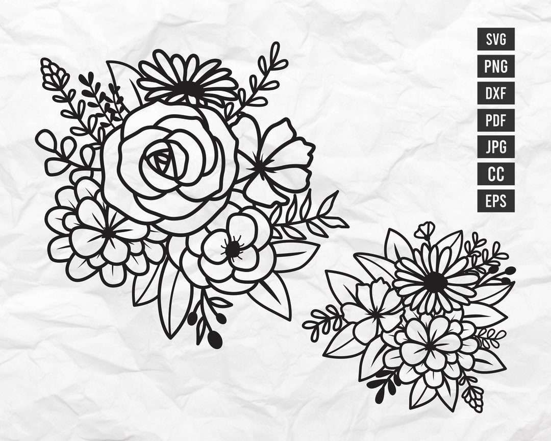 Floral Svg, Floral Bouquet Svg, Floral Decoration, Floral Wedding ...