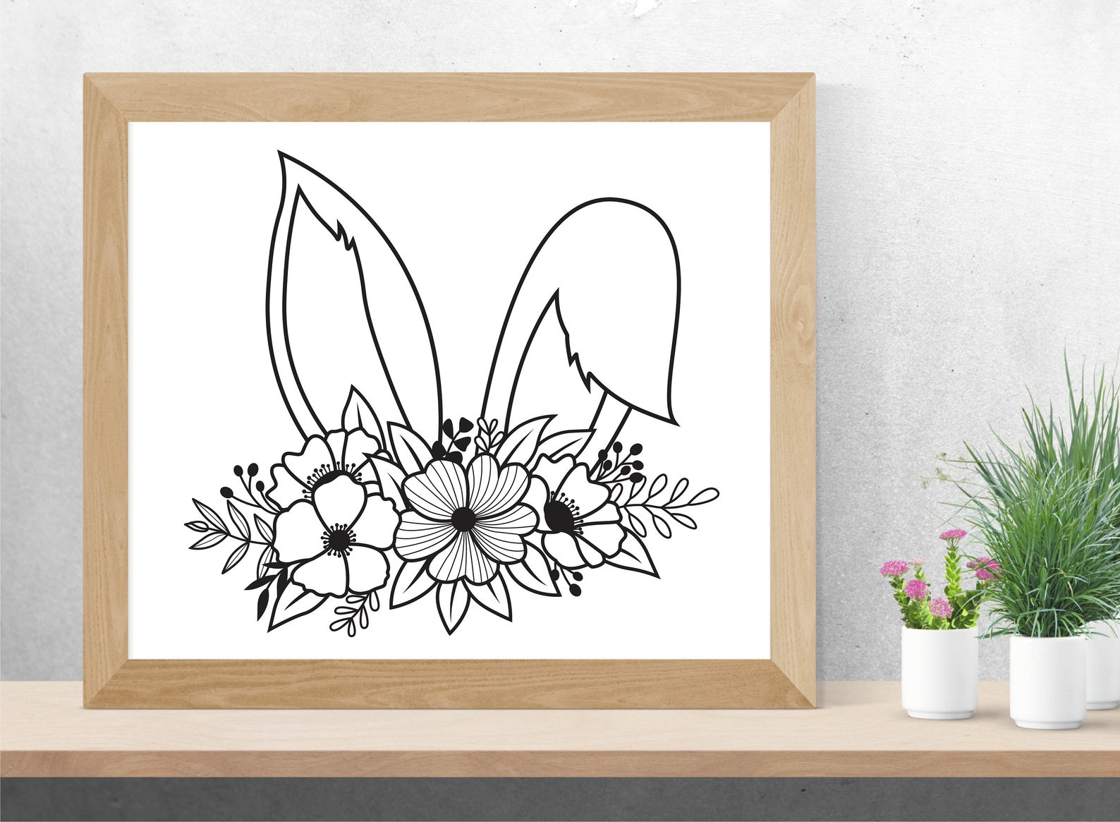 Rabbit Svg Rabbit Flower Svg Easter Rabbit Svg Rabbit Ears - Etsy