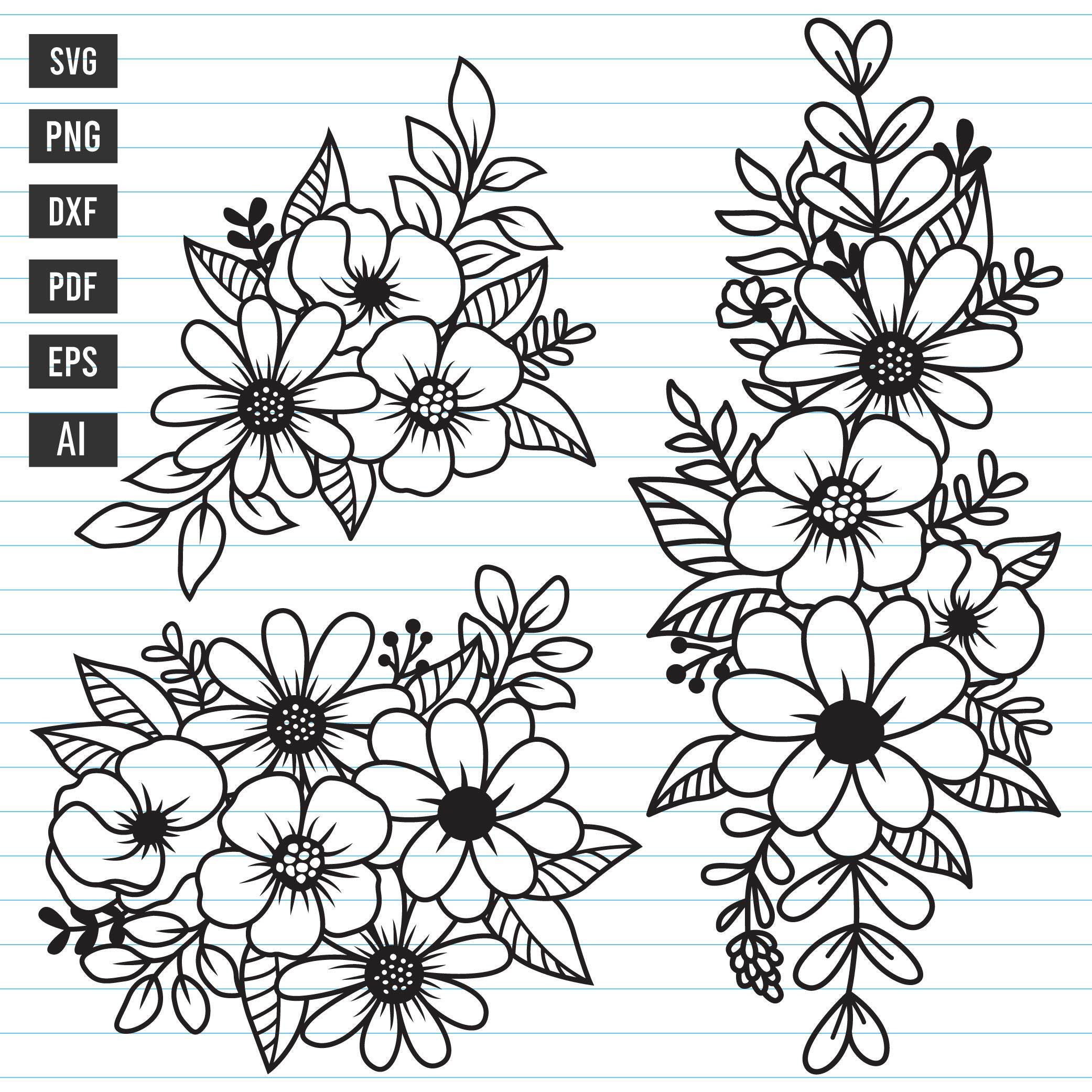 Flower Svg Files, Flower Svg Bundle, Flower Border Svg, Flower Svg Cut ...