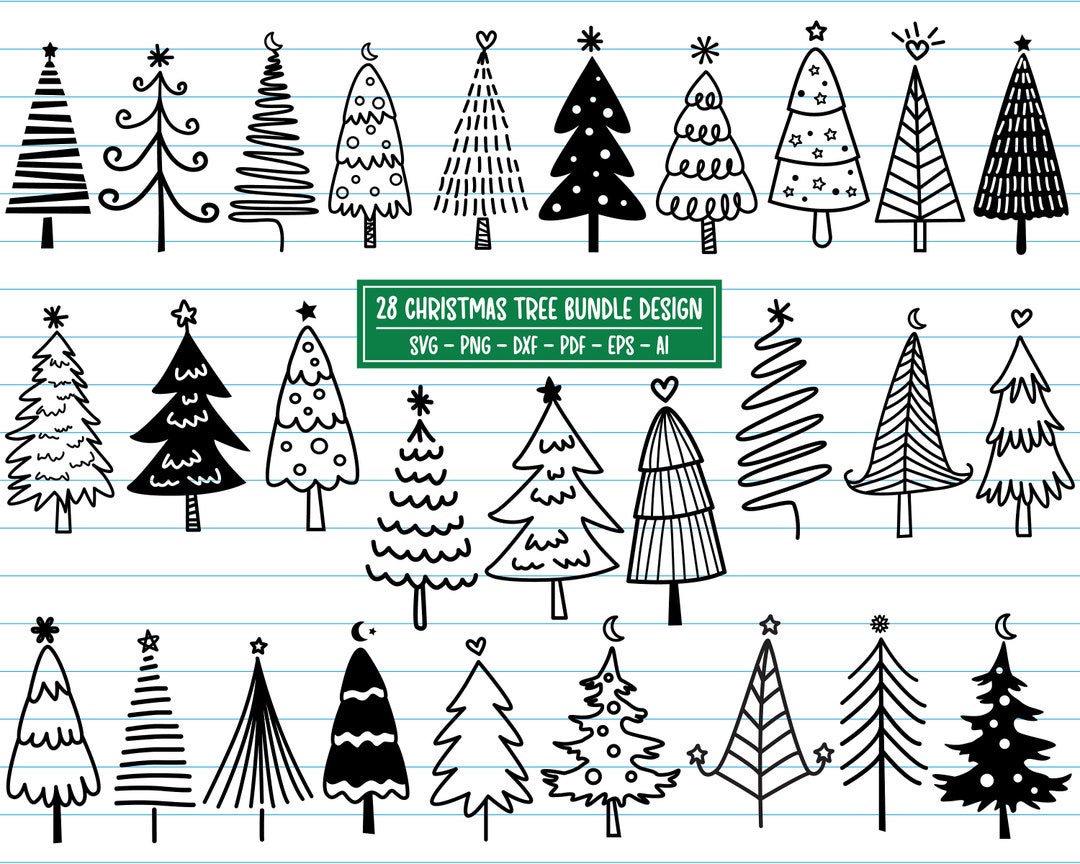 28 Christmas Tree Svg Bundle Design, Christmas Trees Svg, Christmas Svg ...