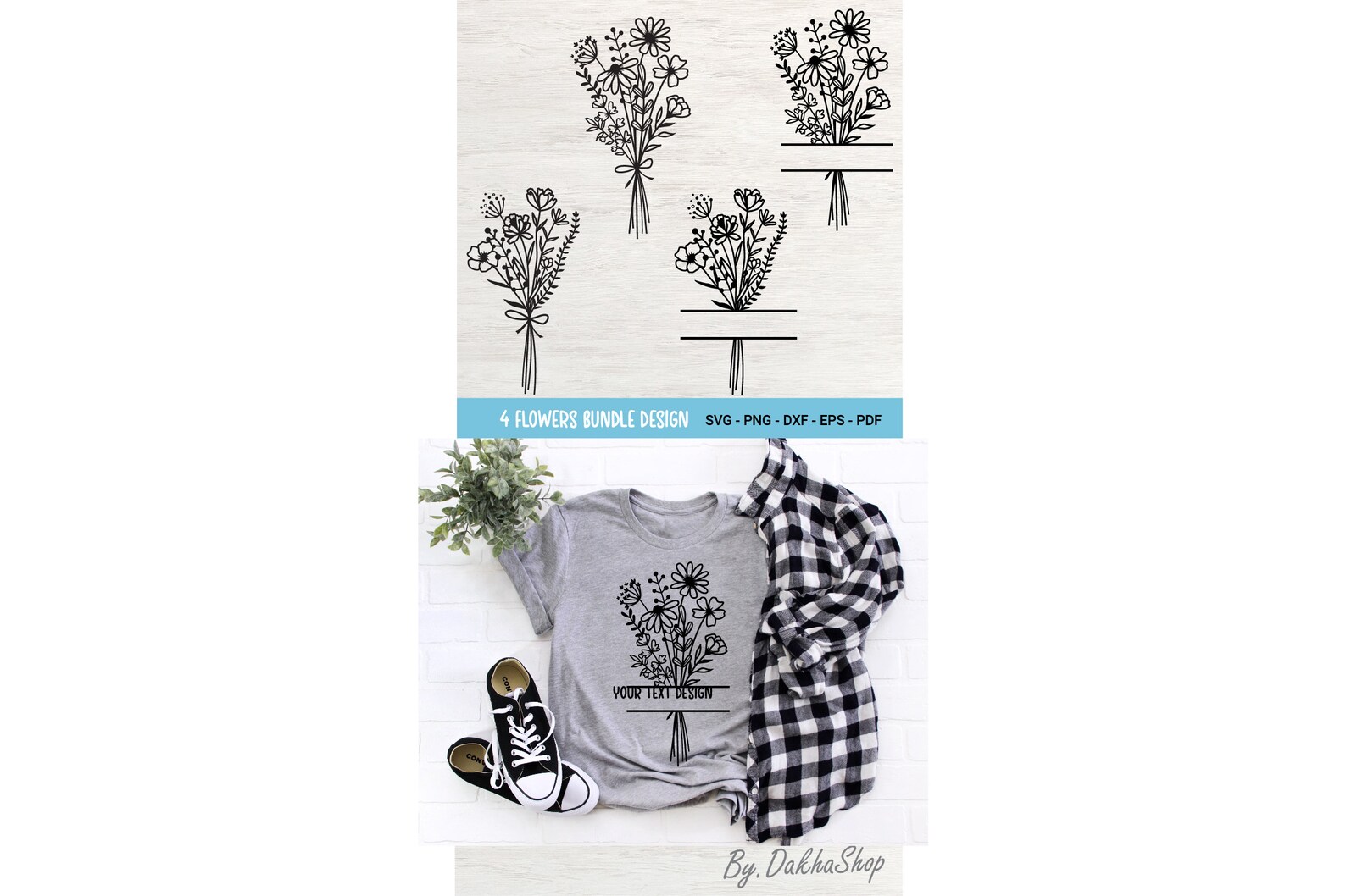 Flower Svg Files Flower Svg Bundle Flower Split Svg Split - Etsy