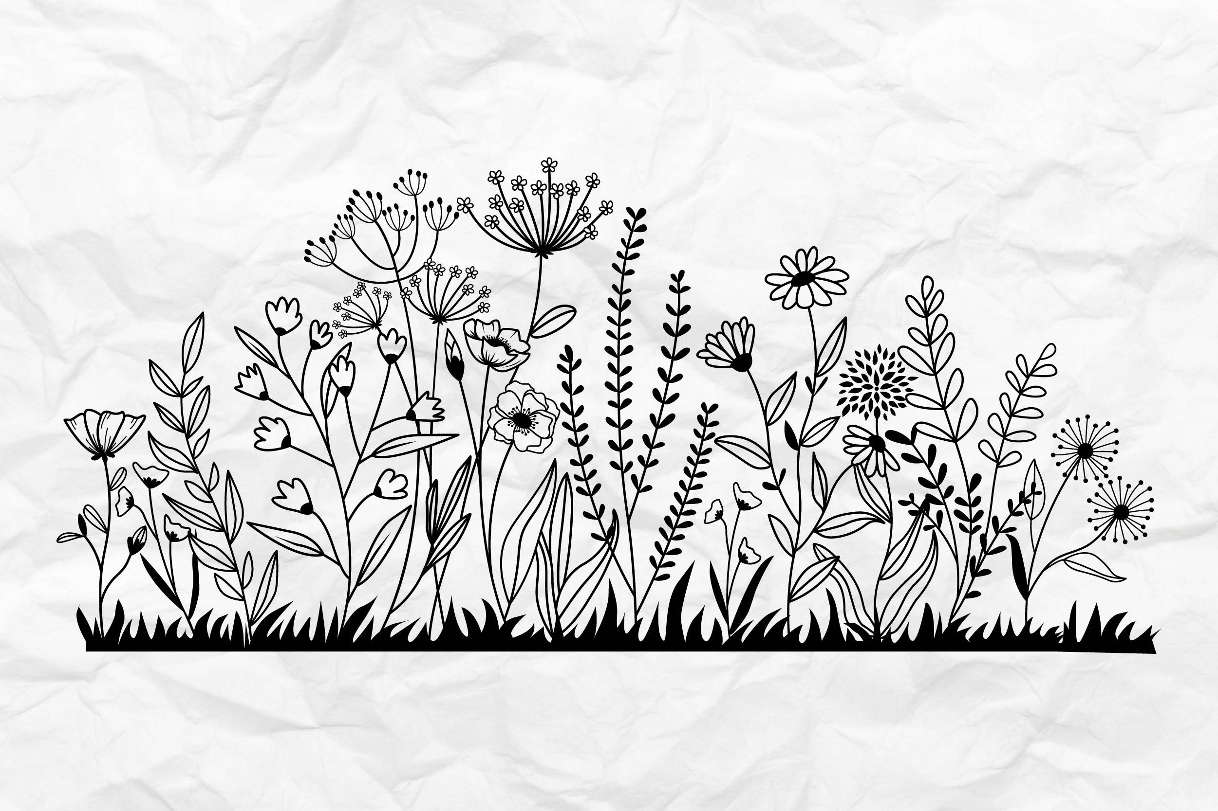Flower Svg Files, Wildflower Svg, Flower Decoration Svg, Floral Svg ...