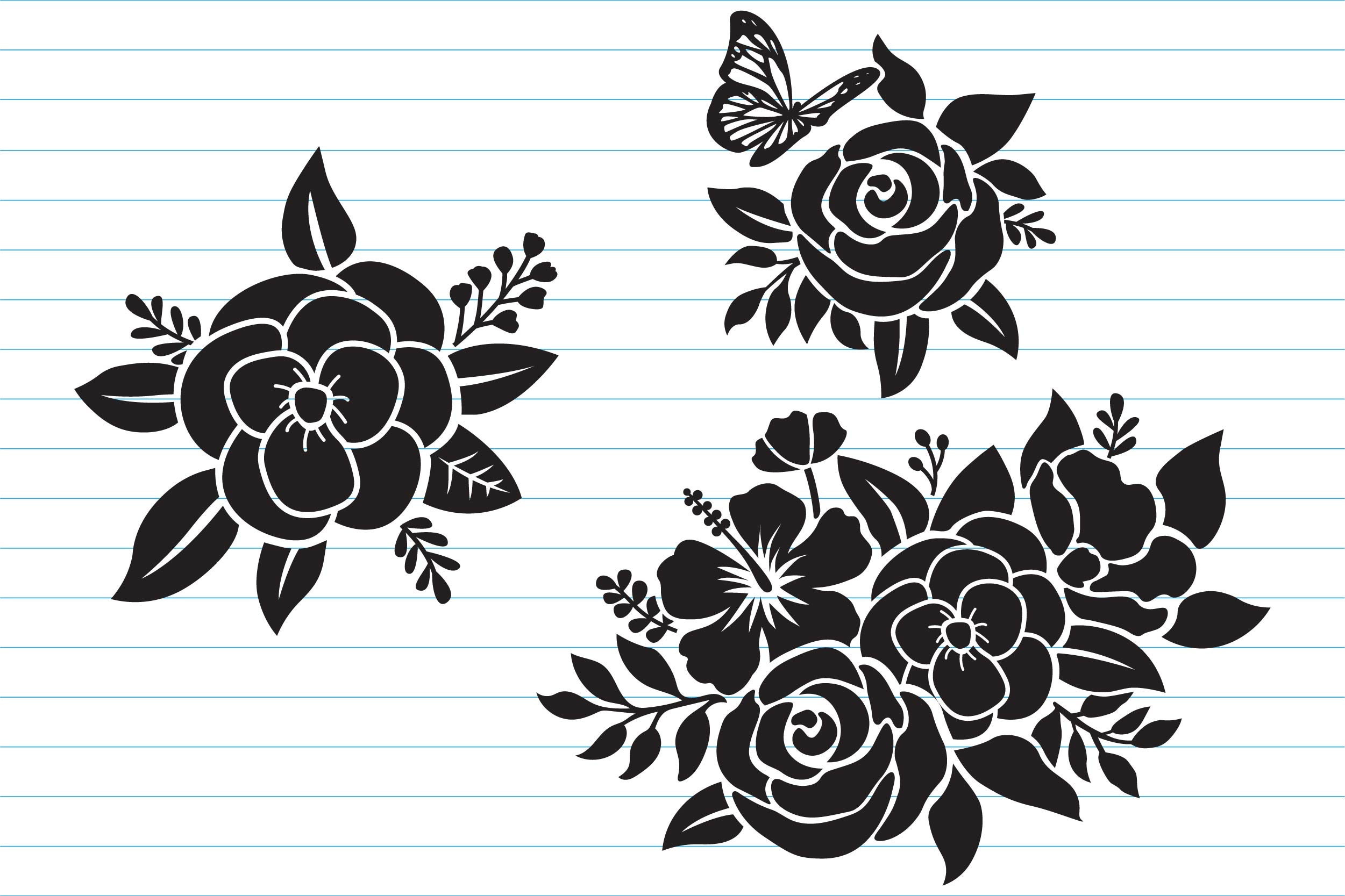 Flower Svg Bundle Flower Svg Files Flower Bouquet Svg | Etsy Australia