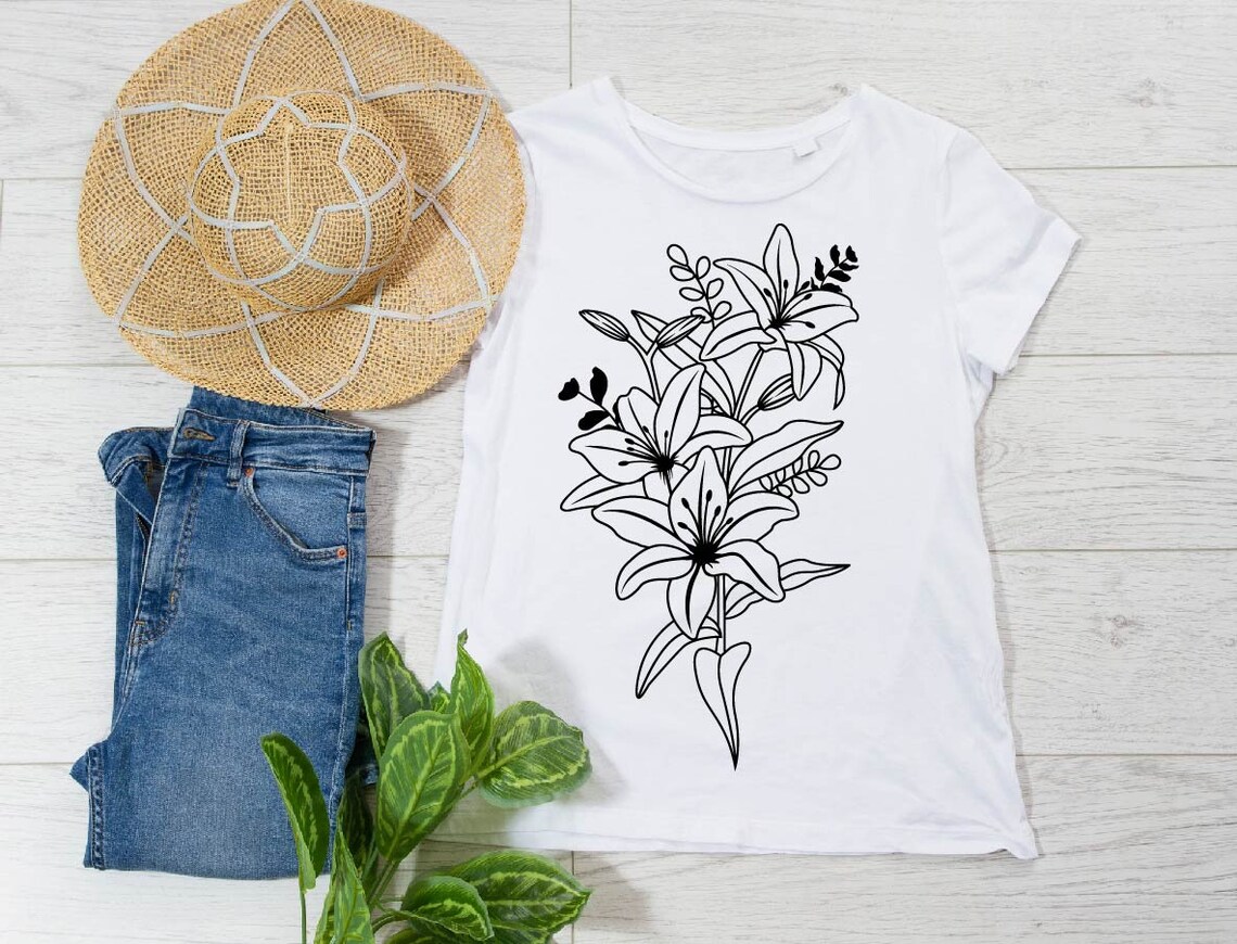 Lily Flower Svg Flower Bouquet Svg Flower Svg Flower Bundle | Etsy
