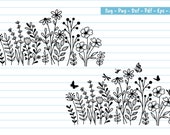 Flower Meadow Svg Flower Svg Files Wildflower Svg Flower - Etsy