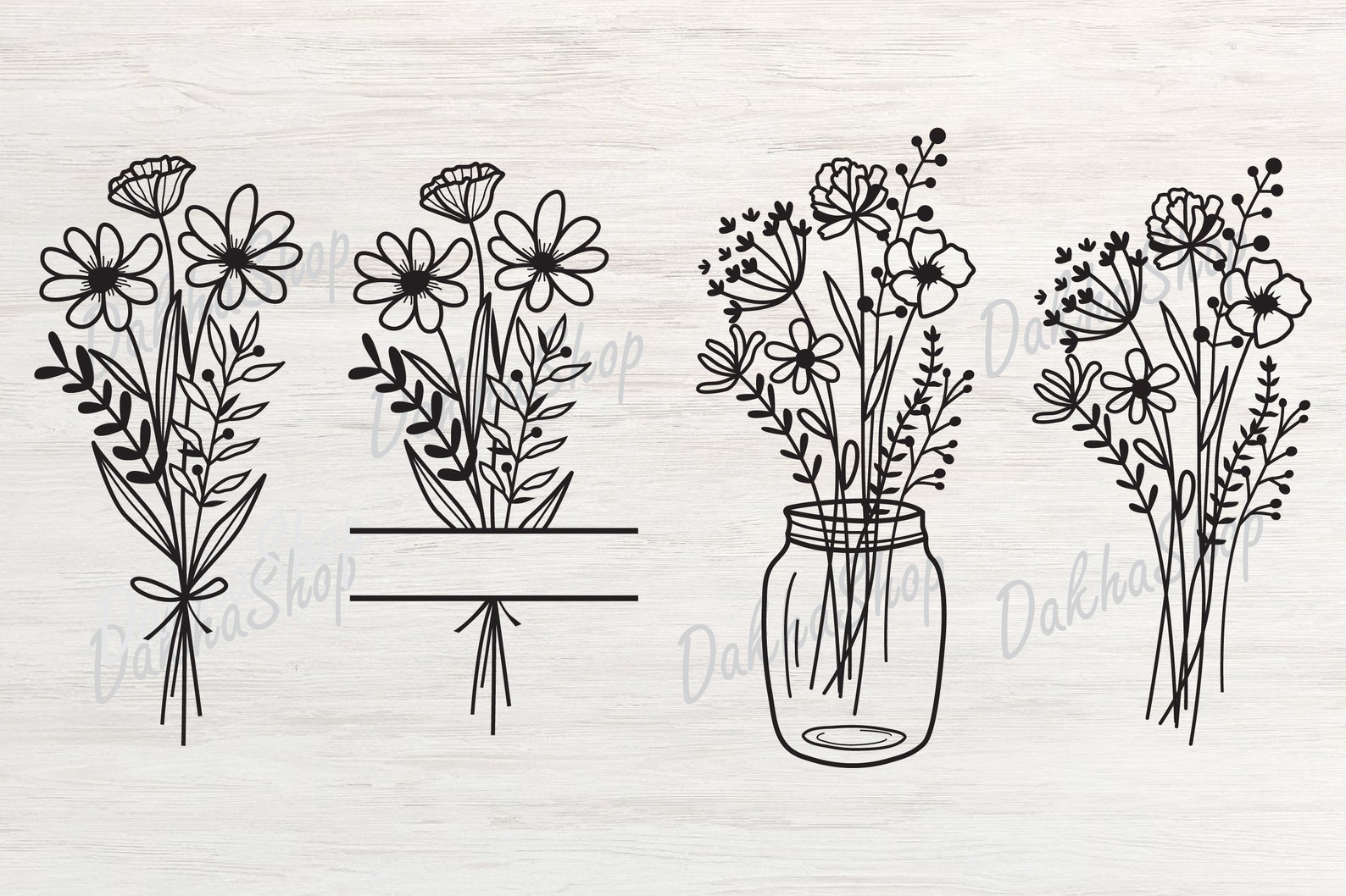 Flower Svg Files Flower Svg Bundle Flower Bouquet Svg - Etsy