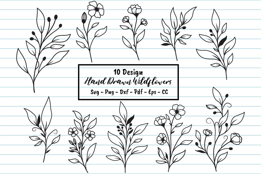 Wildflower Svg Files, Flower Svg, Wildflower Svg, Botanical Svg ...