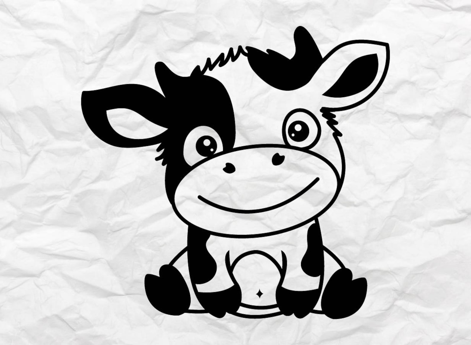 Baby koe Svg koe met zonnebloem en vlinder koe Catoon koe | Etsy Nederland