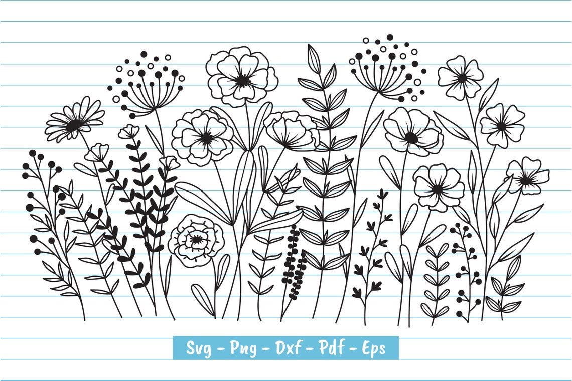 Wildflower Svg Files Wildflower Blooms Svg Flower Svg - Etsy