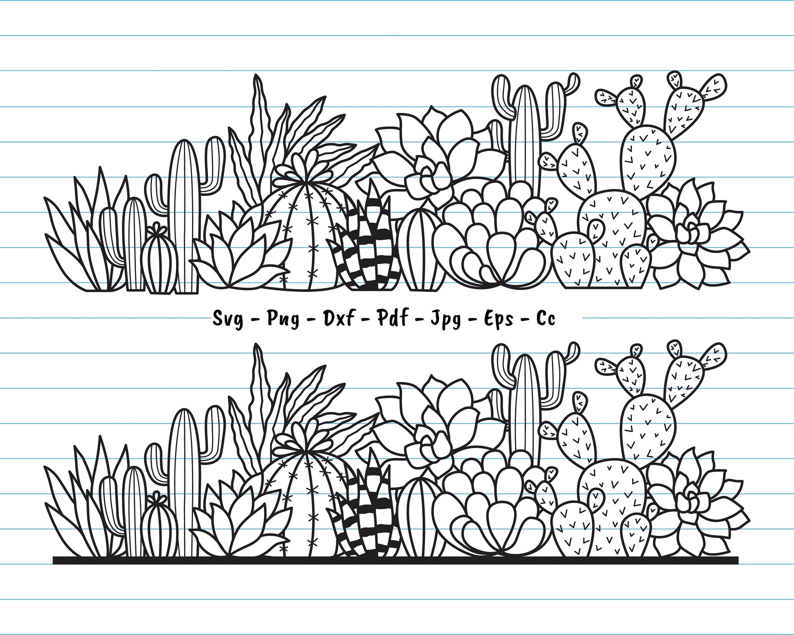 Cactus Svg Cactus Border Svg Cactus Svg Files Cactus | Etsy