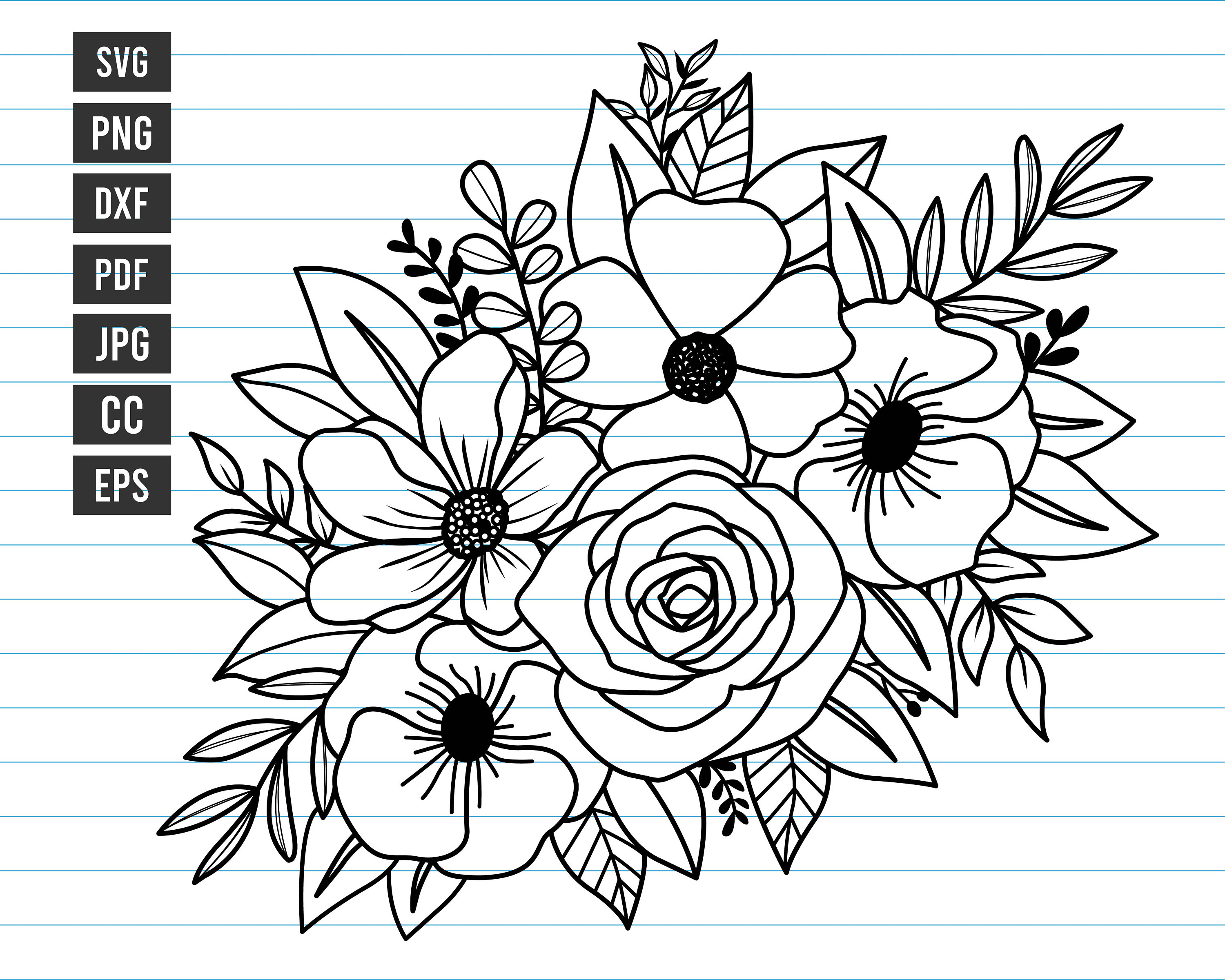 Flower Svg Flower Bouquet Svg Flower Svg Cut Files Floral - Etsy Canada