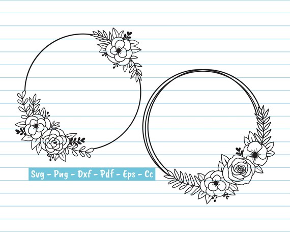 Flower Frame Svg Flower Cricle Svg Round Flower Frame - Etsy
