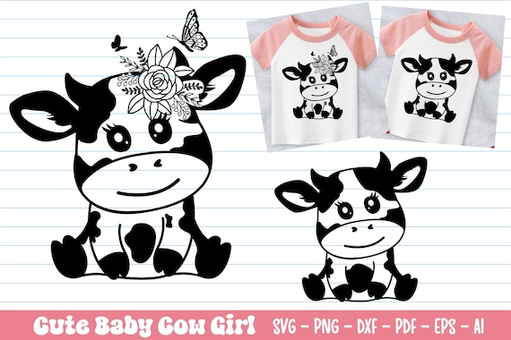 Babymeisje Koe Cartoon Leuke Ezel Kawaii Cartoon Vector Karakter.