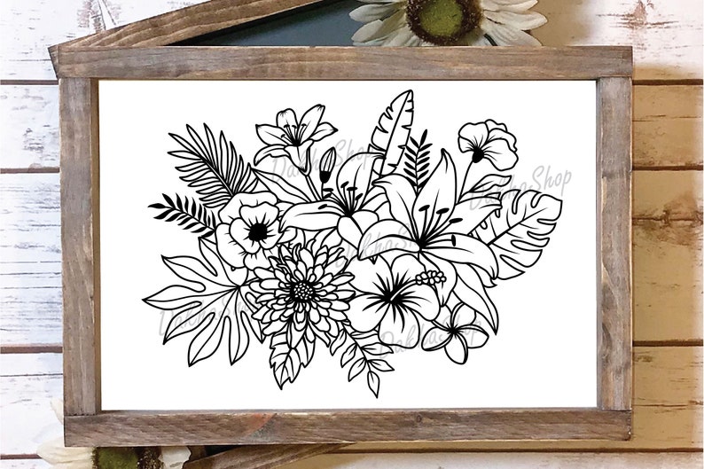 Flower Svg Bundle Flowers Svg Tropical Flower Svg Tropical - Etsy