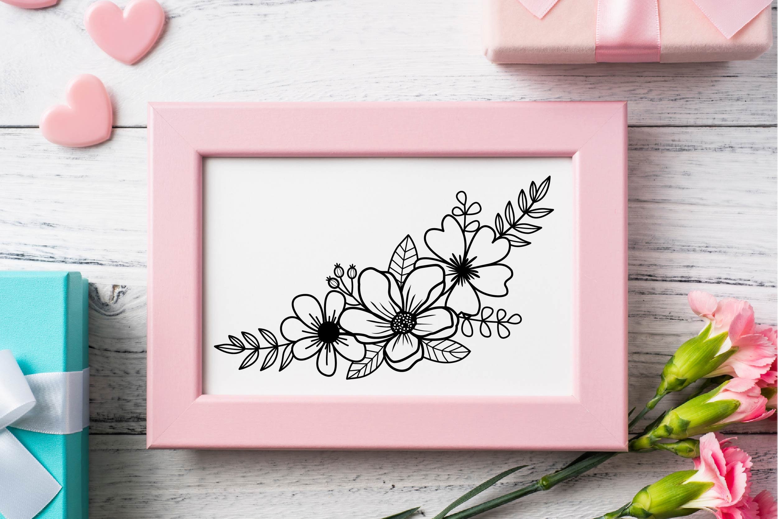 Flower Svg Flower Bouquet Svg Floral Svg File Flower Cut - Etsy