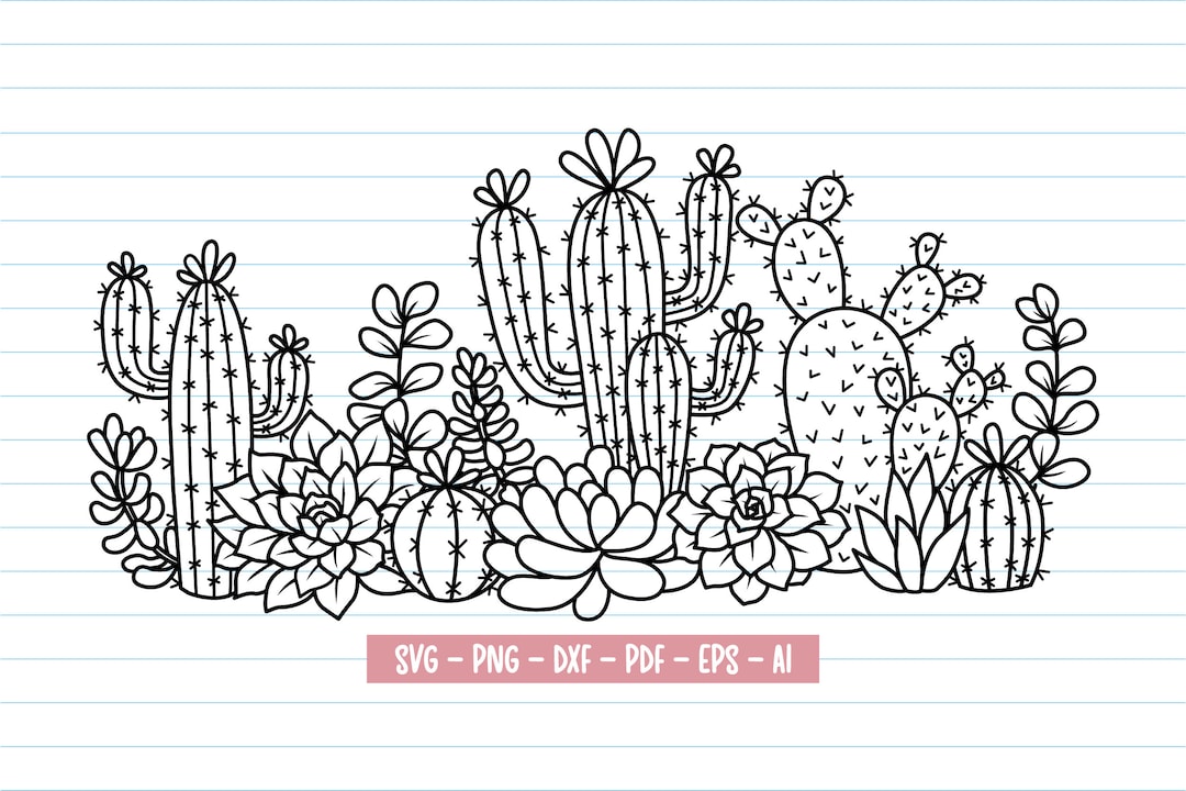 Cactus Svg Files, Cactus Border Svg, Cactus Wildflower Svg, Cactus ...