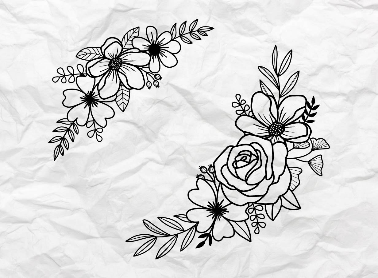Blumen Svg BlumenStrauß SVG Blumen Svg Datei Blumen svg | Etsy