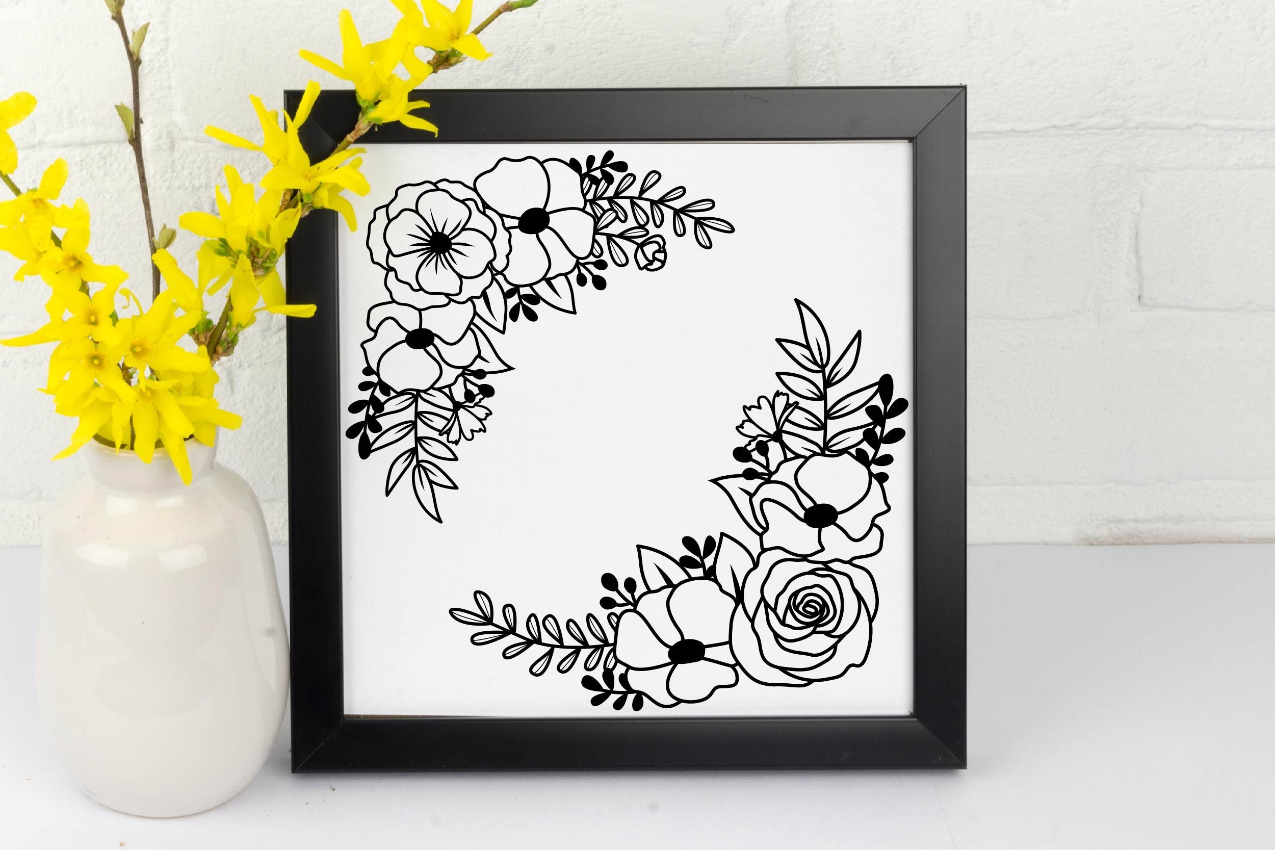 Flower Corner Svg Flower Svg Flower Border Svg Flower - Etsy