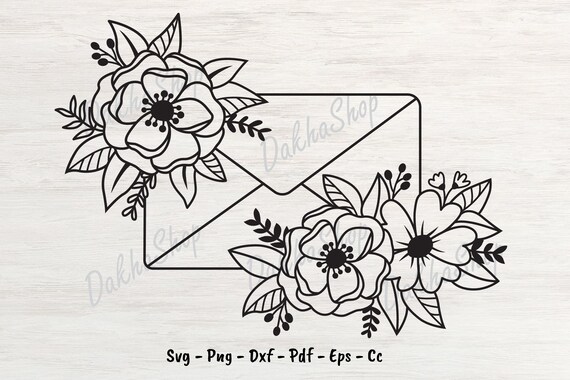 Flower Envelope Svg Flower Svg Floral Envelope Svg Flower - Etsy
