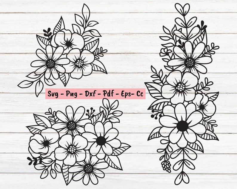 Flower Svg Files Flower Svg Bundle Flower Border Svg Flower - Etsy