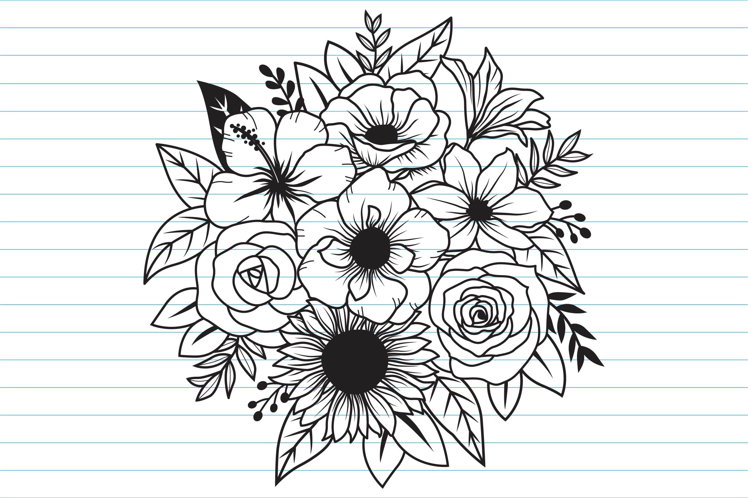 Flower Svg Flower Bouquet Svg Flower Bloom Svg Floral Svg - Etsy Australia