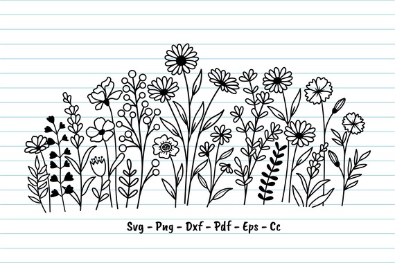 Wildflowers Svg Files Flower Svg Wildflower Svg Flower | Etsy