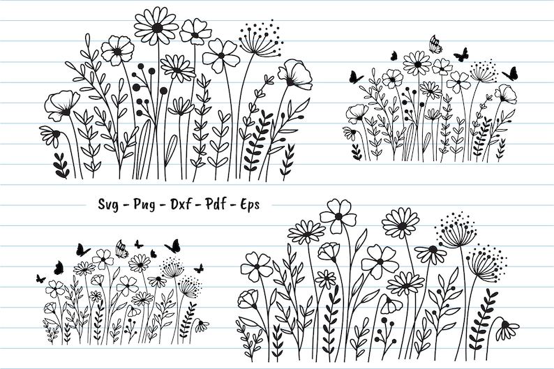 Wildflower Svg Bundle Wildflower Svg Files Flower Svg - Etsy