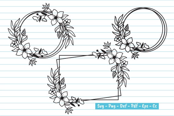 Flower Svg Bundle Flower Border Svg Flower Svg Files Flower | Etsy