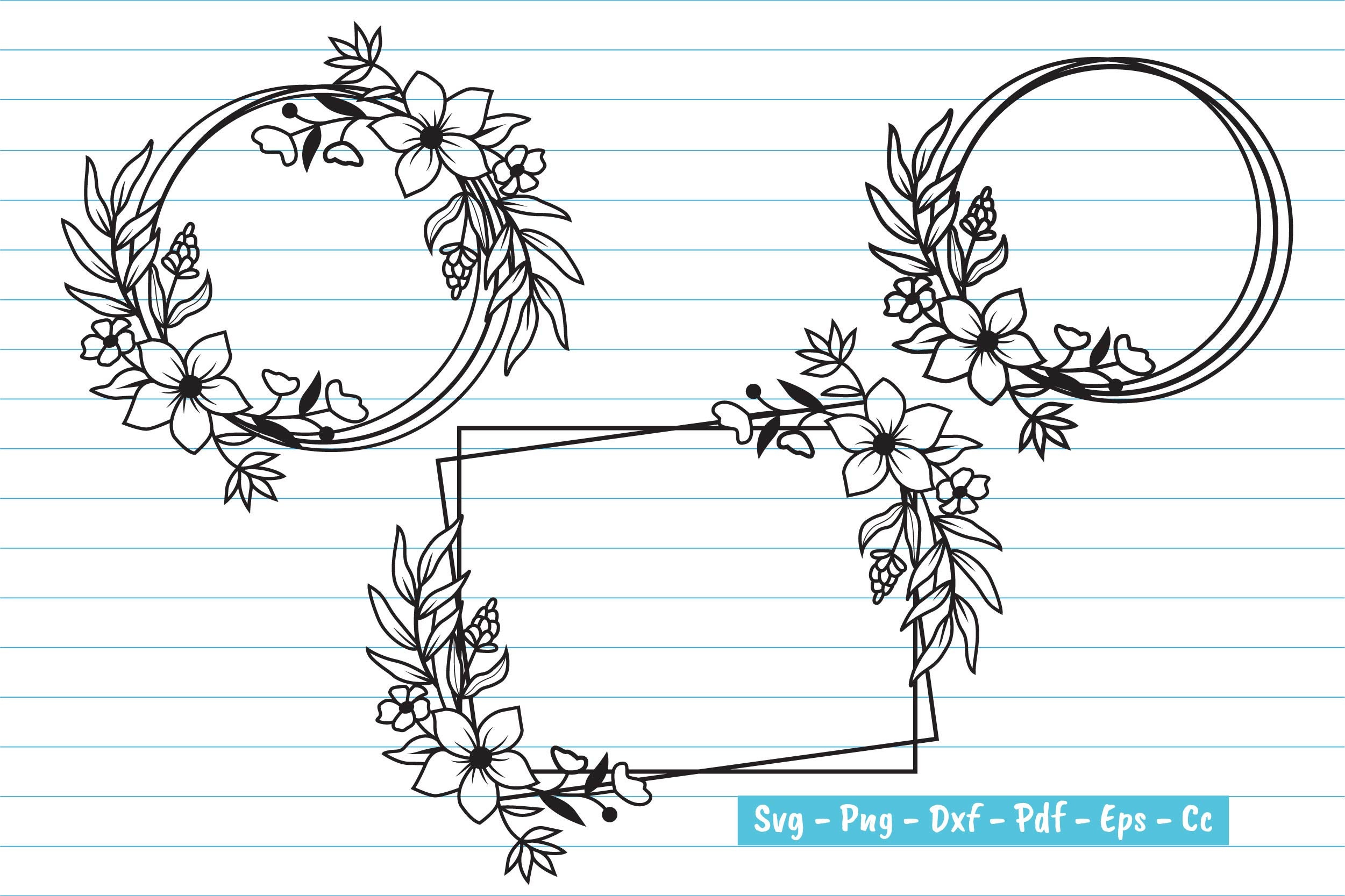Flower Svg Bundle Flower Border Svg Flower Svg Files Flower - Etsy
