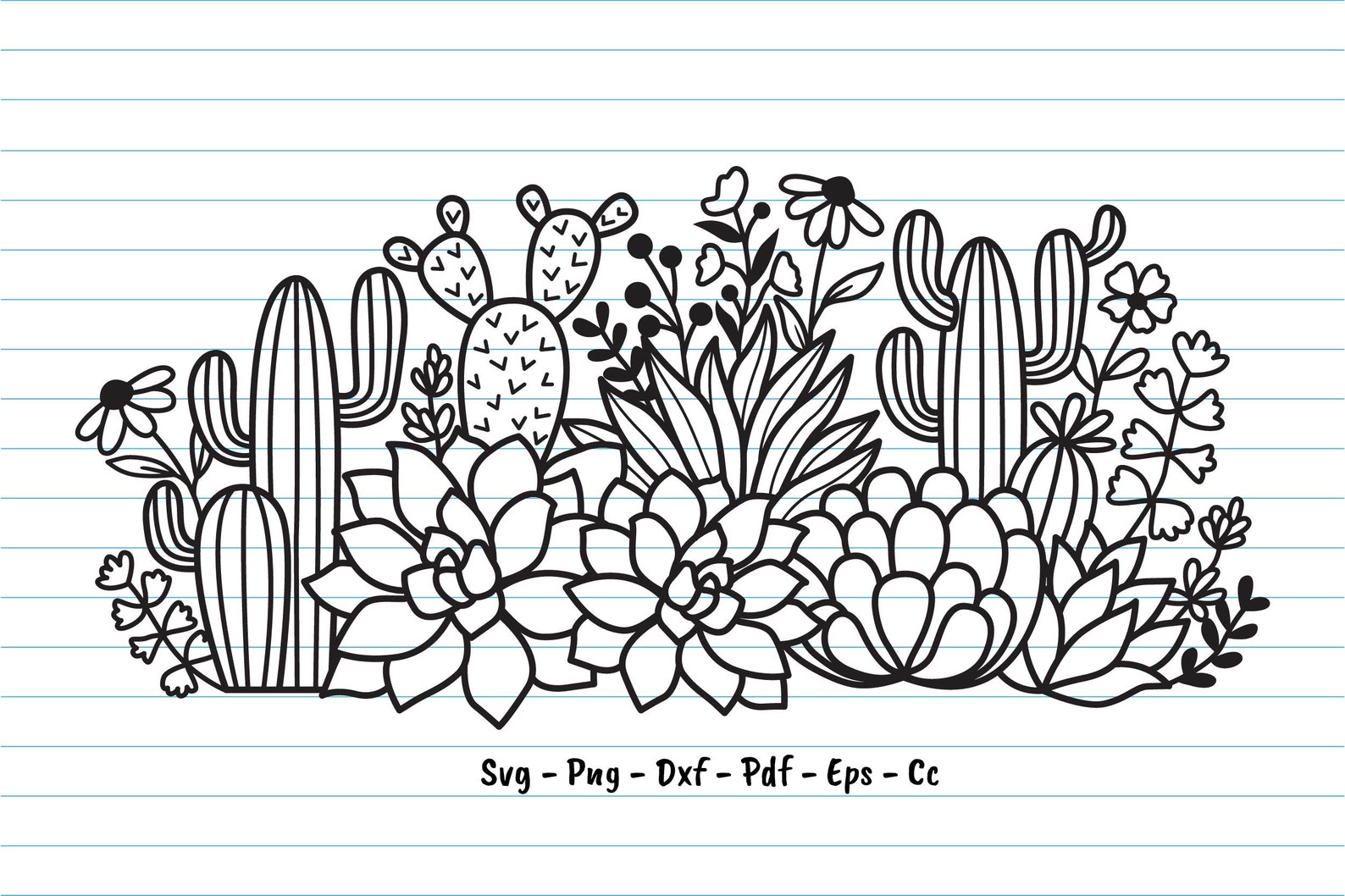 Cactus Svg Files Cactus Flower Svg Cactus Wildflower Svg - Etsy