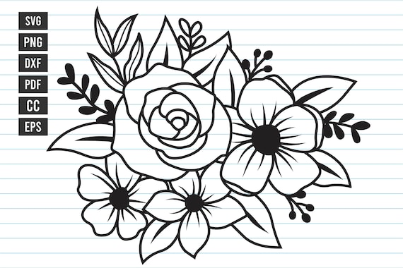 Flower Svg Files Flower Bouquet Svg Flower Decoration - Etsy