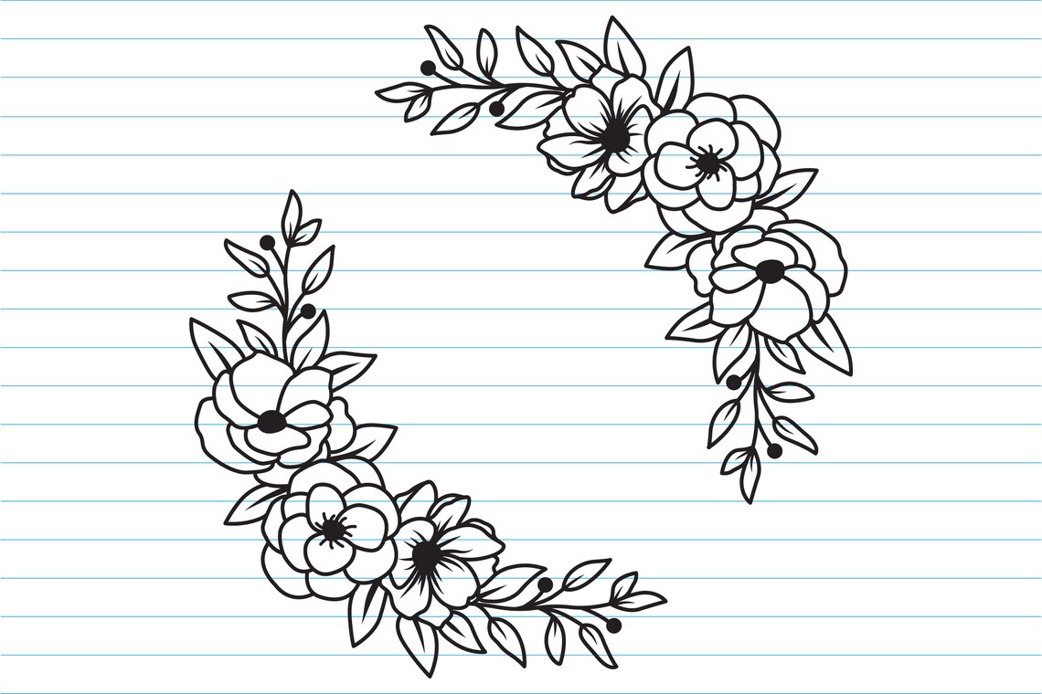 Flower Svg Files Flower Border Svg Flower Corner Svg Floral - Etsy