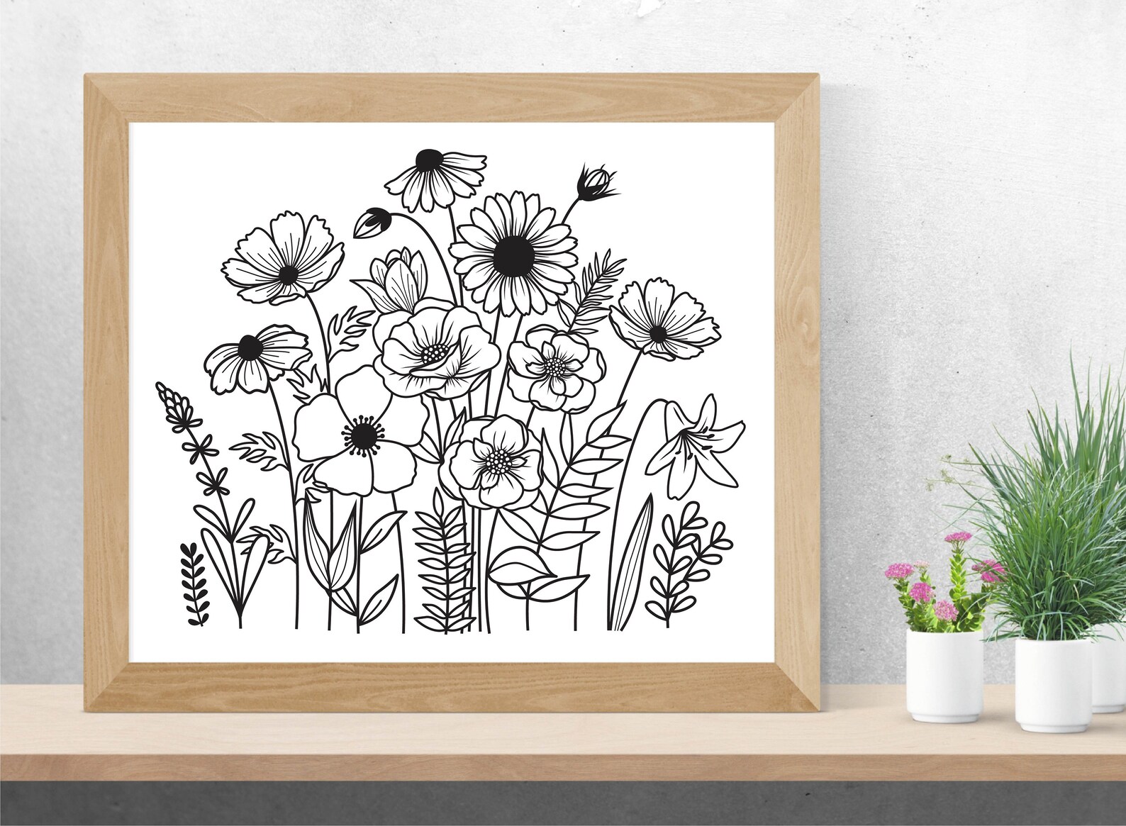 Flower Svg Wildflower Border Svg Wild Flower Svg Floral Svg - Etsy