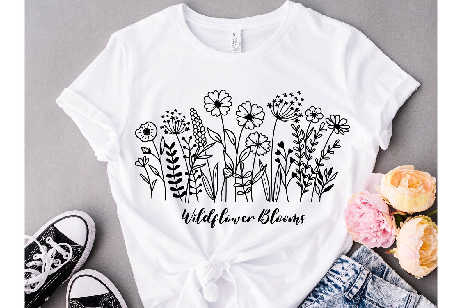 Wildflower Svg Files, Flower Meadow Svg, Flower Svg, Flower Border Svg ...