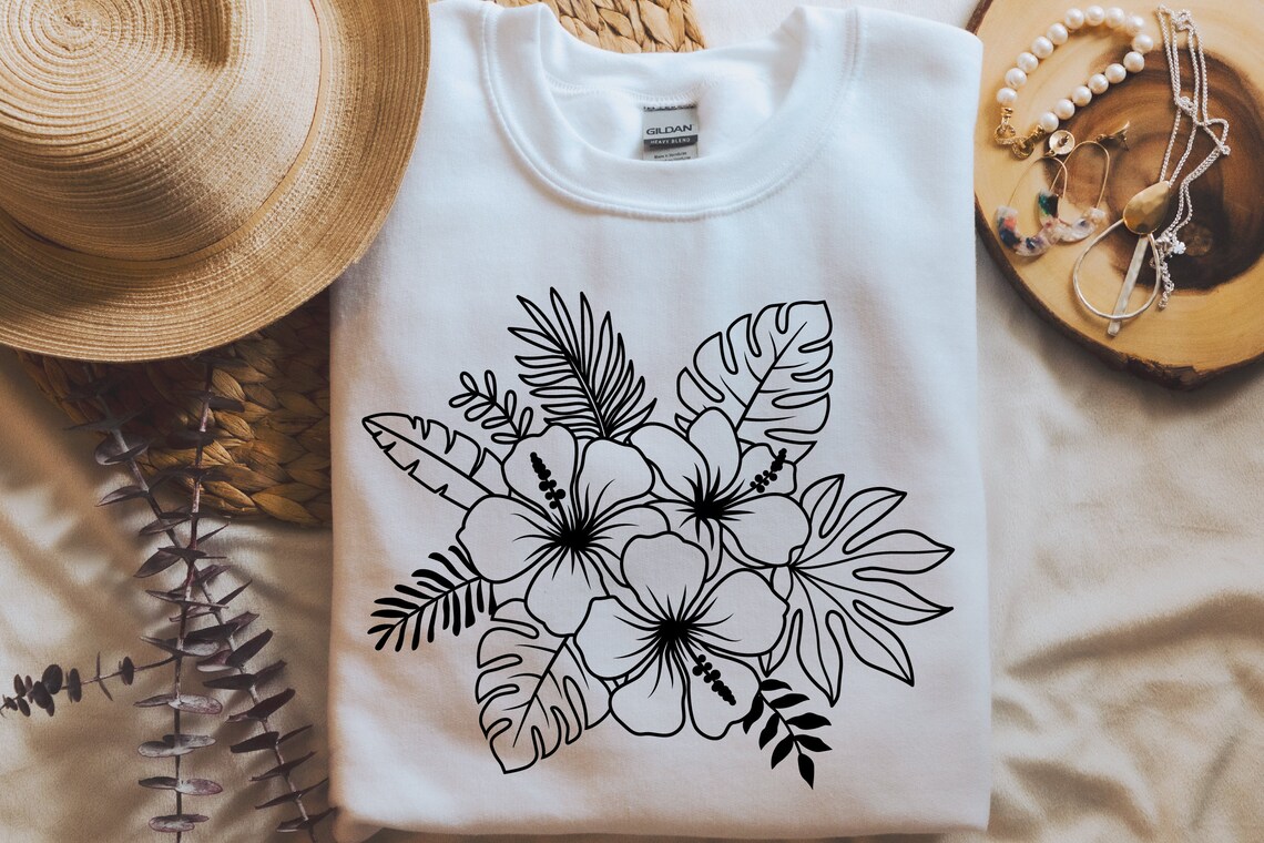 Tropical Svg Bundle, Tropical Flower Svg, Flower Svg, Tropical Leaf Svg ...