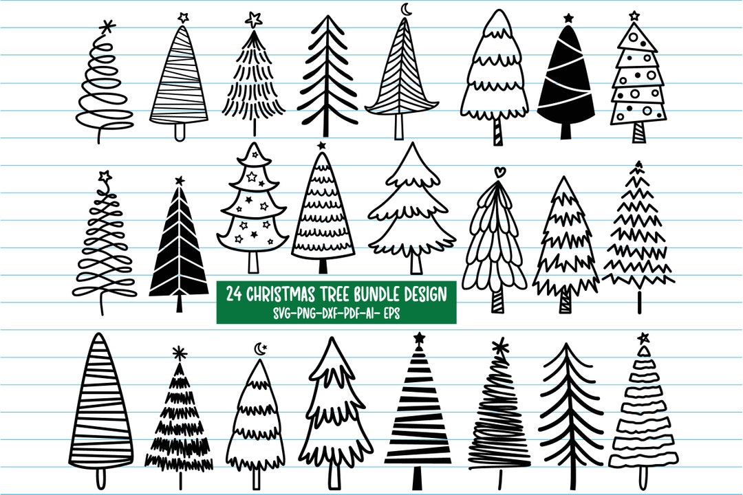 24christmas Tree Svg Bundle, Christmas Svg, Christmas Tree Svg ...