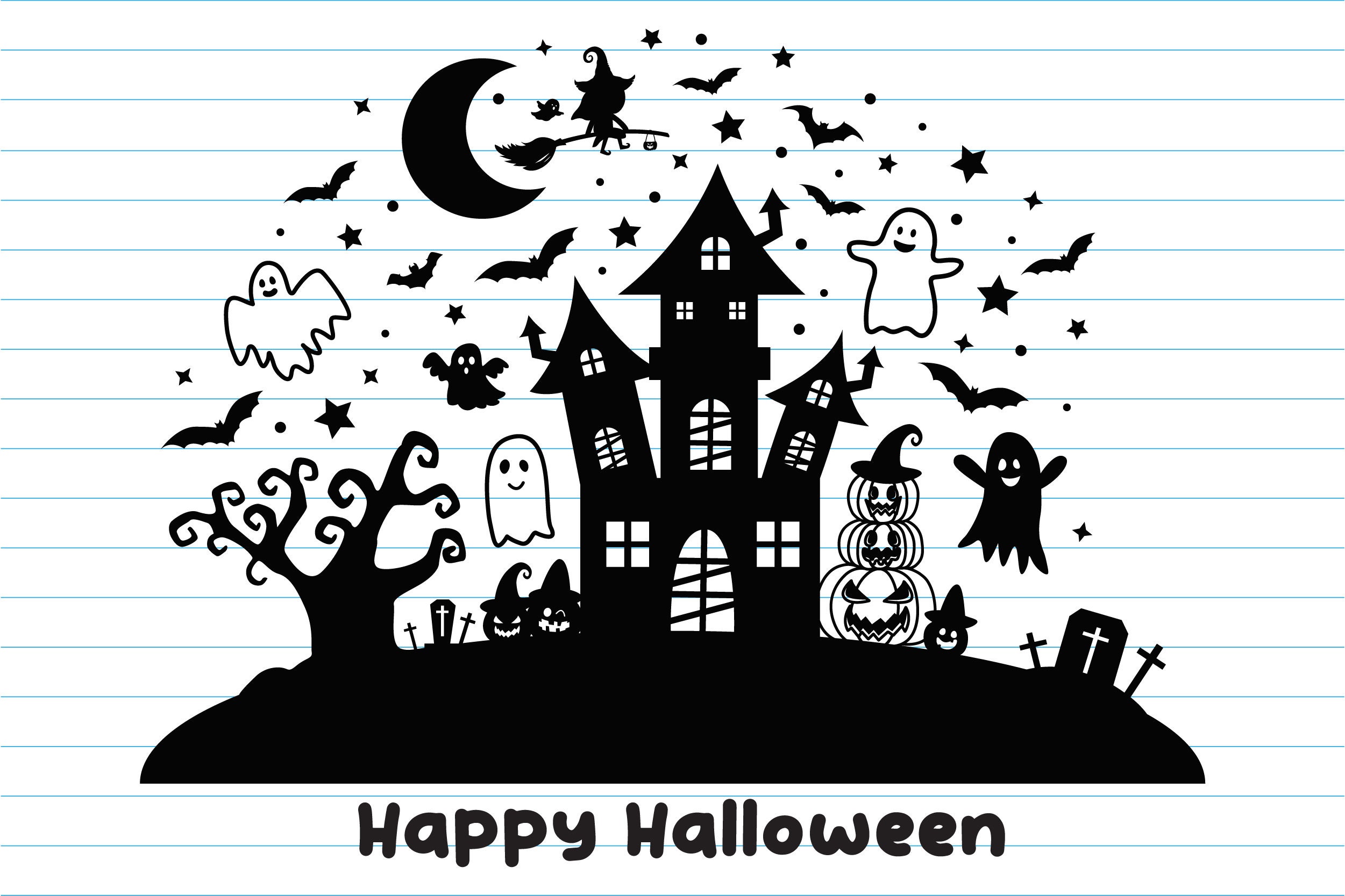 Halloween Svg Halloween Svg Bundle Halloween Scene Svg Kids - Etsy