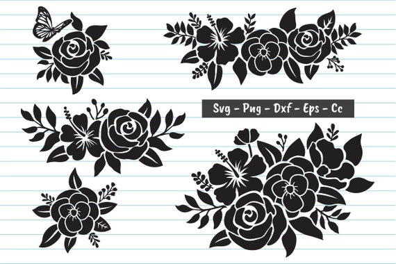 Flower Svg Bundle Flower Svg Files Flower Bouquet Svg | Etsy Australia