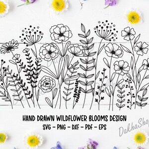 Wildflower Svg Files, Wildflower Blooms Svg, Flower Svg, Flower Meadow ...