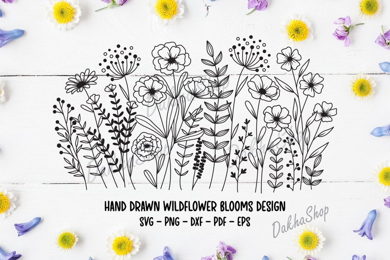 Wildflower Svg Files Wildflower Blooms Svg Flower Svg - Etsy