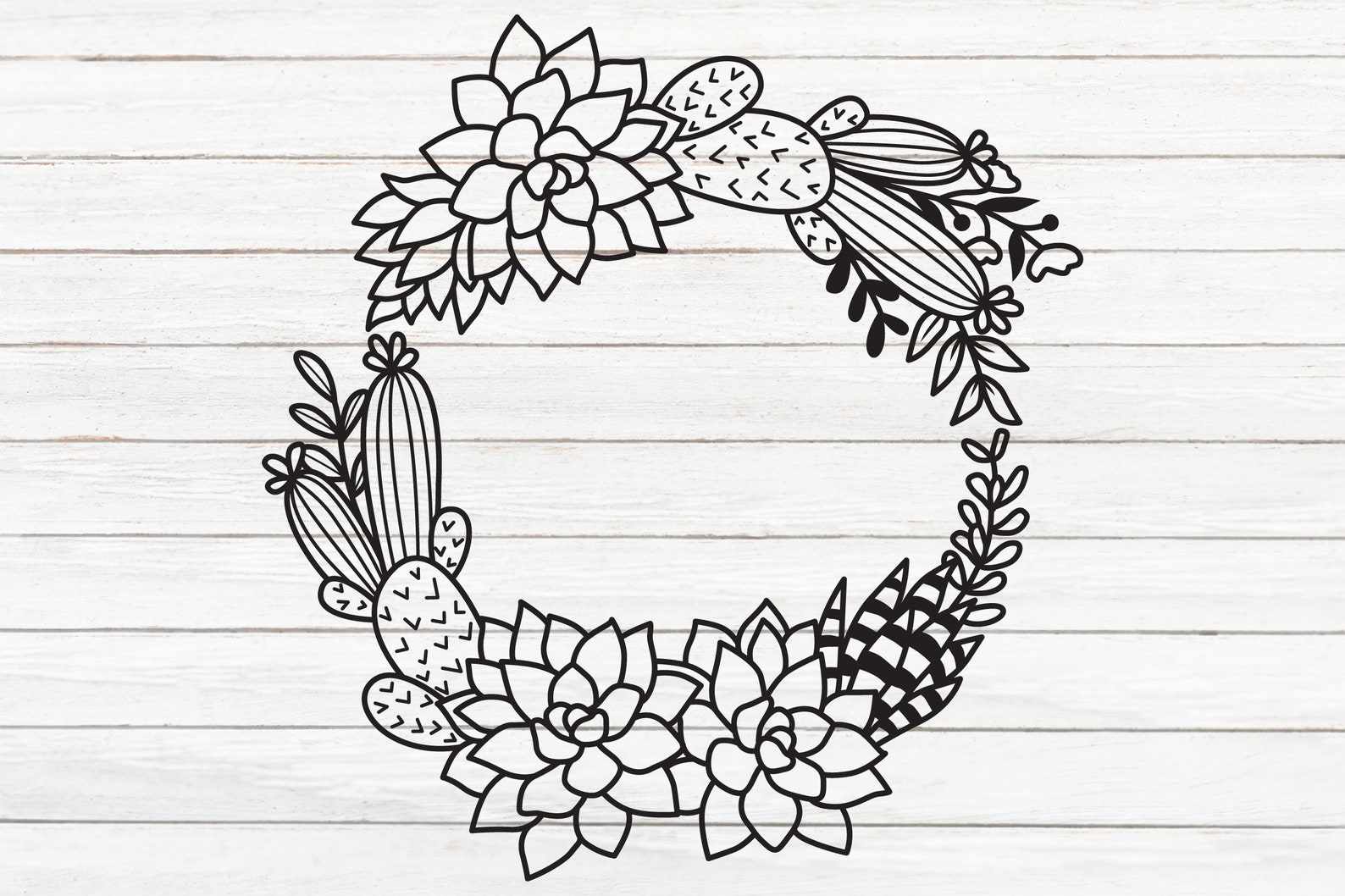 Cactus Frame Svg, Cactus Svg Files, Cactus Wreath Svg, Succulent Svg ...