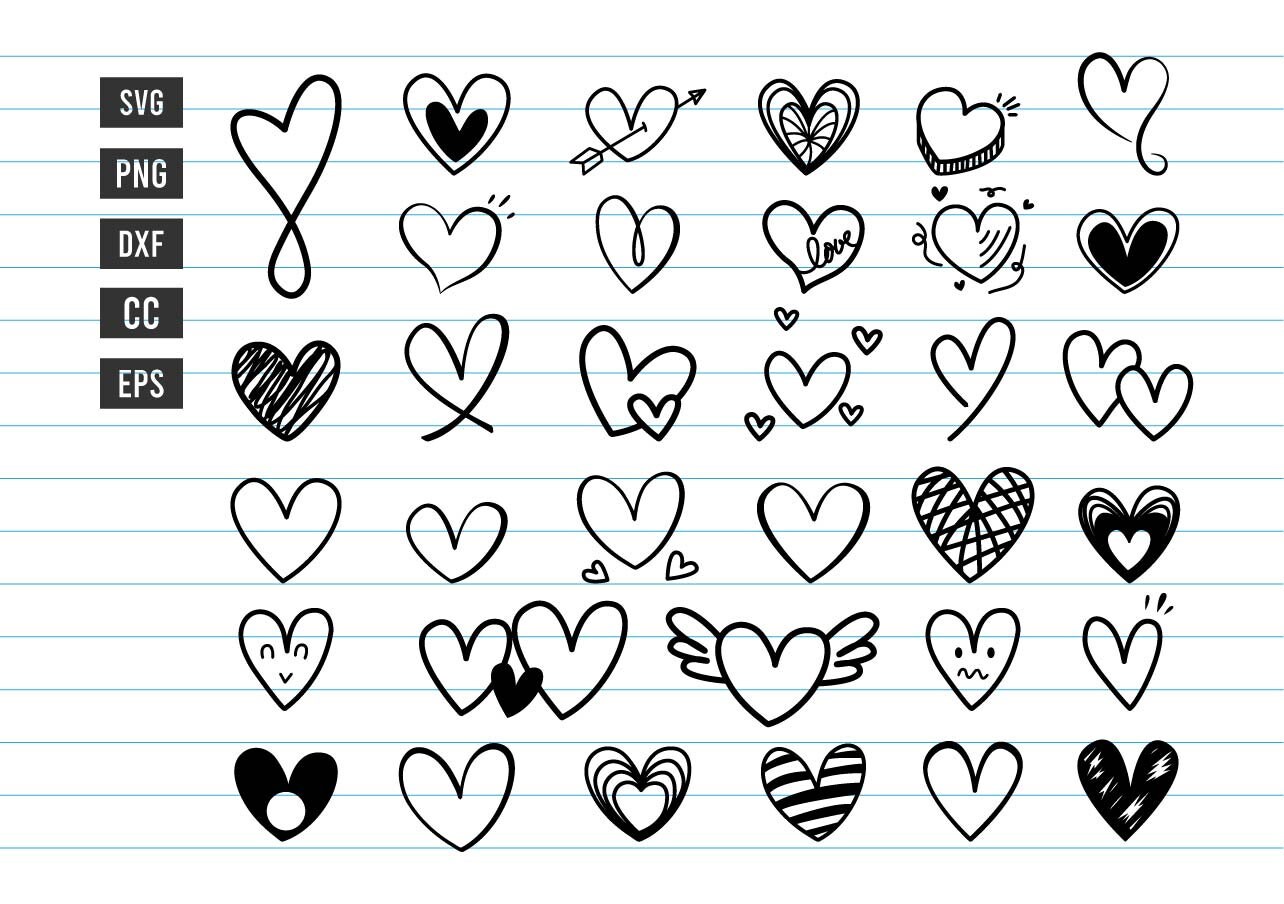 Heart Svg Hand Drawn Heart Svg Doodle Heart Svg Heart - Etsy Hong Kong