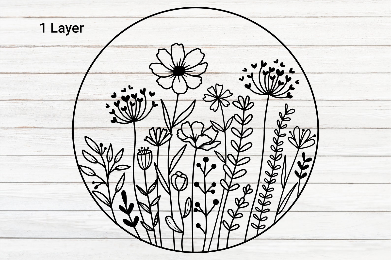 Flower Svg Files Flower Frame Svg Floral Frame Bundle - Etsy
