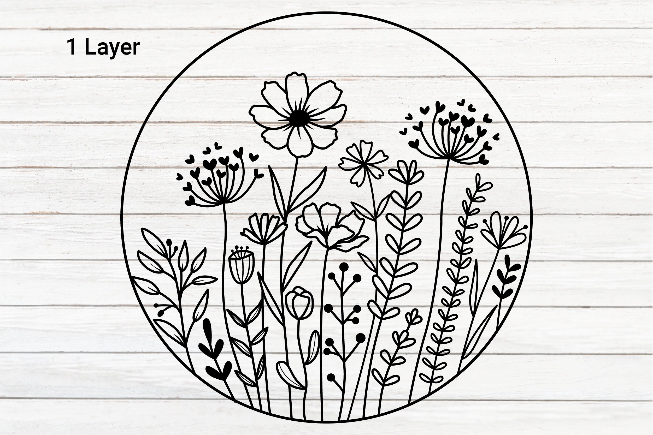 Flower Svg Files Flower Frame Svg Floral Frame Bundle - Etsy