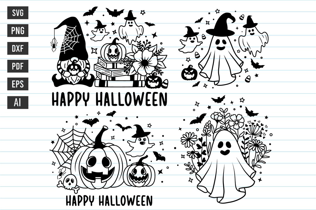 Halloween Sg Bundle, Halloween Svg Files, Funny Halloween Svg, Ghost ...